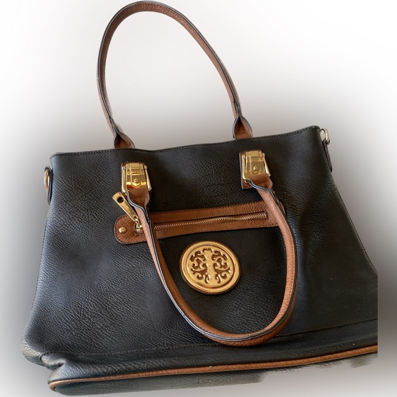 Bags | Black And Tan Purse Tote Never Use Great Condition | Poshmark